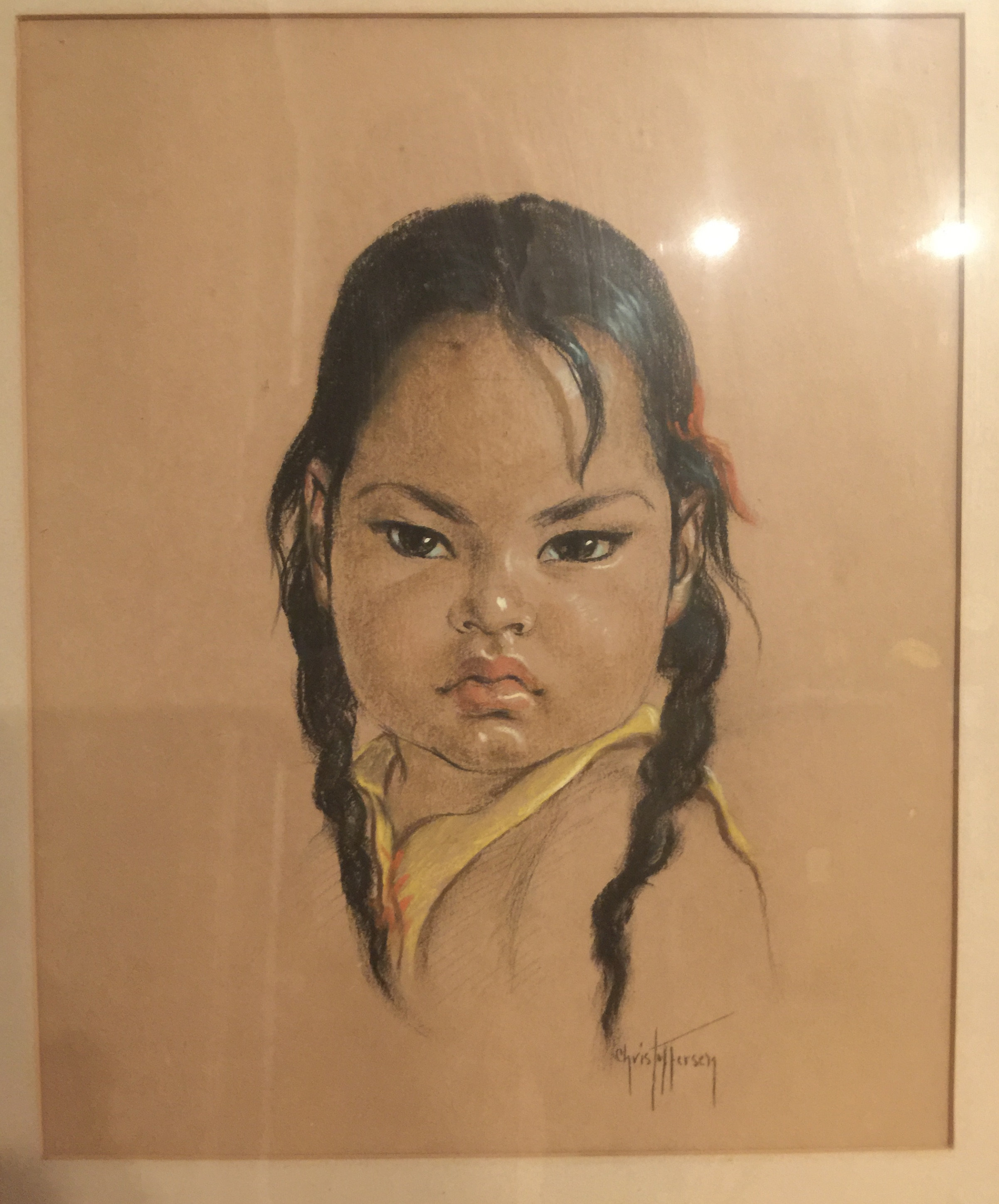 Vintage Painting, Native American Gerda Christoffersen Indian Girl ...