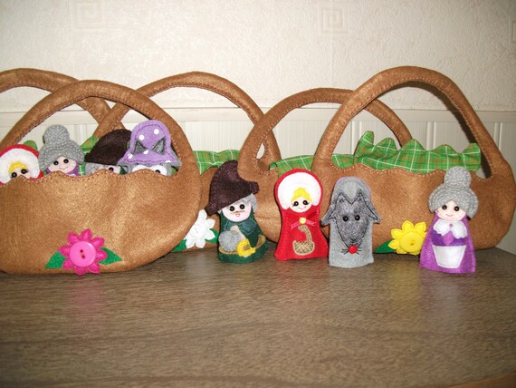 Finger Puppet Set Red Riding Hood | Etsy