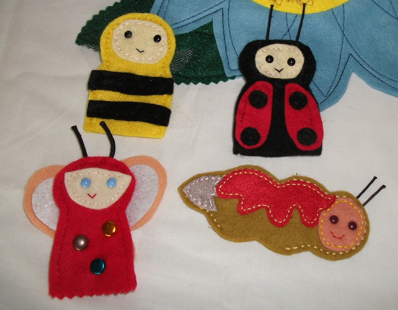 Garden Bugs Finger Puppet Set | Etsy