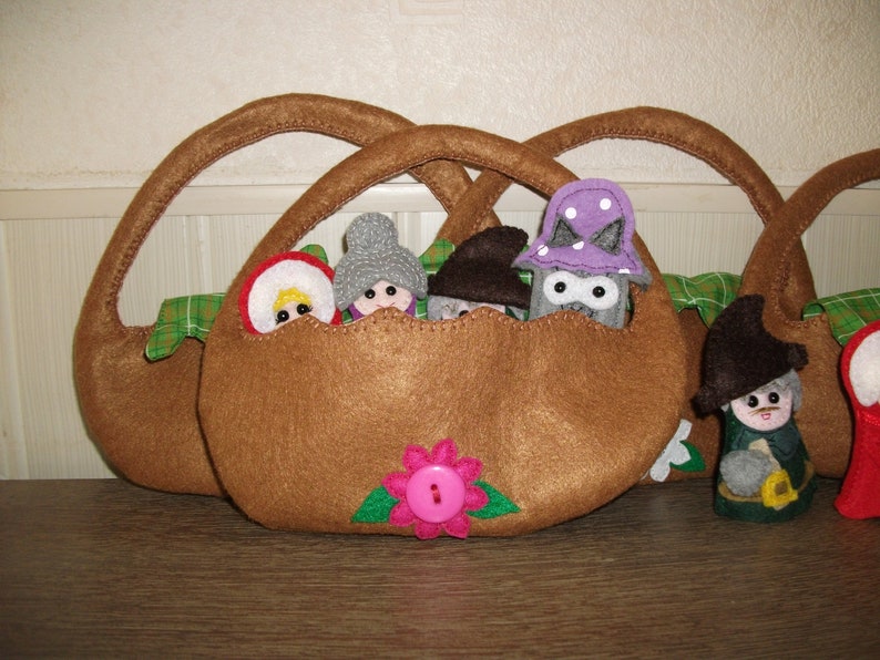 Finger Puppet Set Red Riding Hood | Etsy