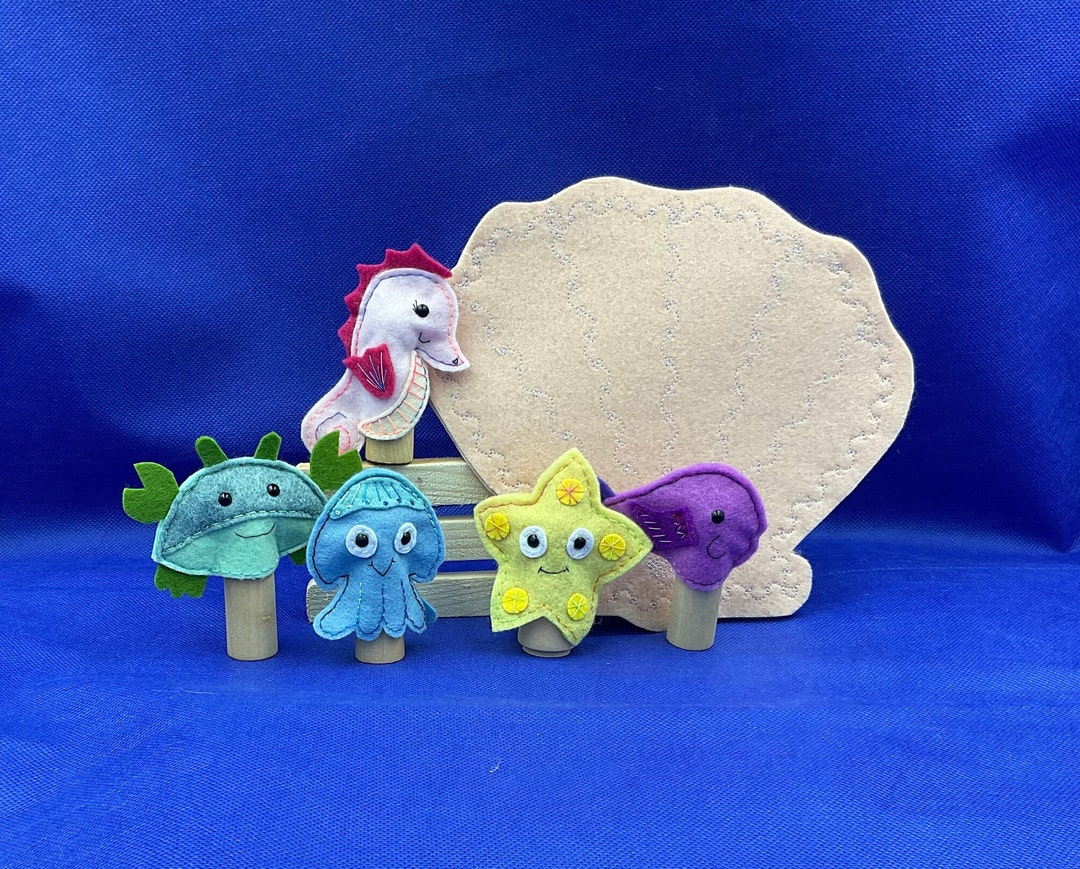 Under the Sea Finger Puppet Set - Etsy