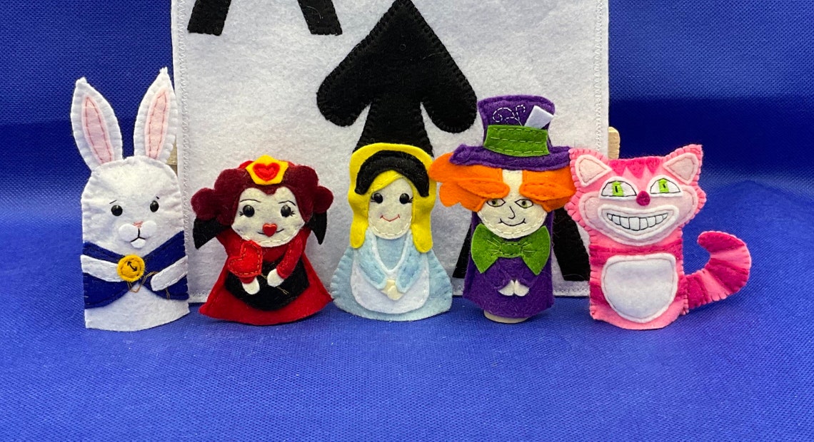 Alice in Wonderland Finger Puppet Set - Etsy