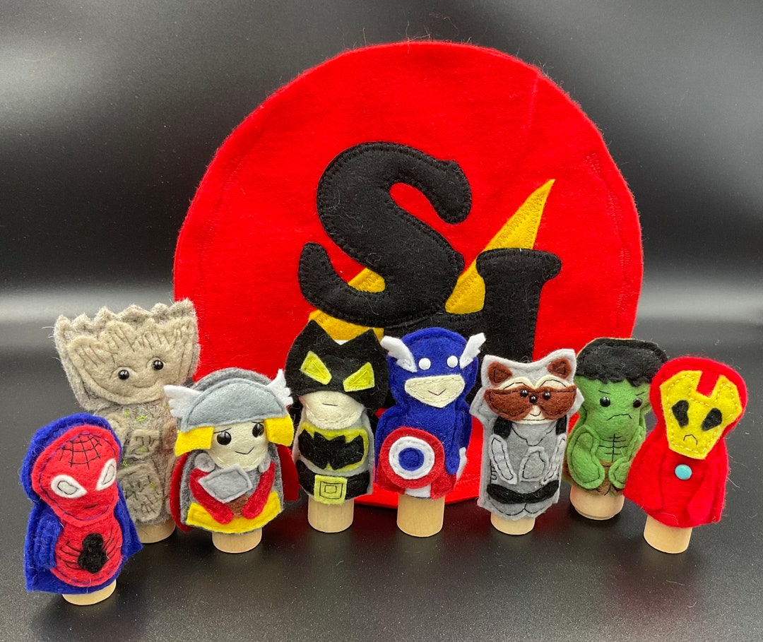 Superhero Finger Puppets - Etsy