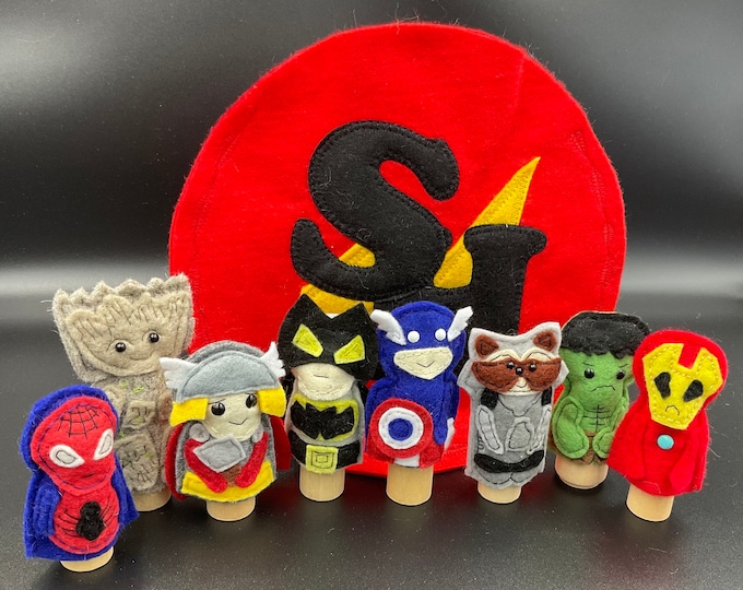 Superhero Finger Puppets - Etsy UK