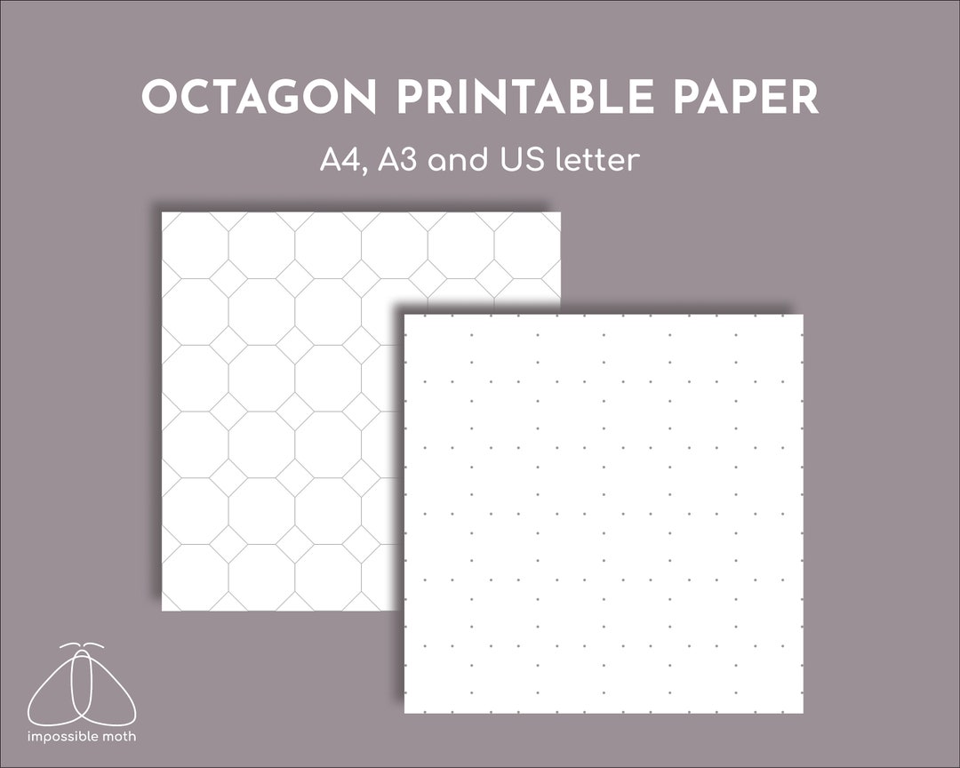 Octagon Printable Paper, Dot Grid and Line Versions Included - Etsy