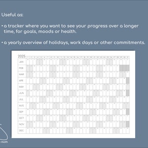 Yearly Overview Printable 2025 Calendar, Year Tracker on One Page - Etsy