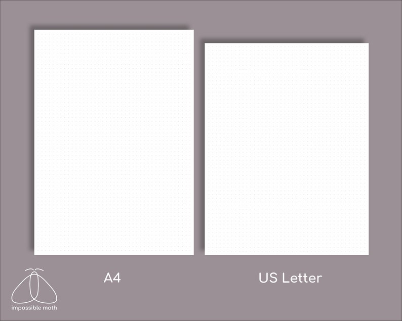 5mm Dot Rule Printable Paper With Grey Dots, A4 and US Letter Versions ...