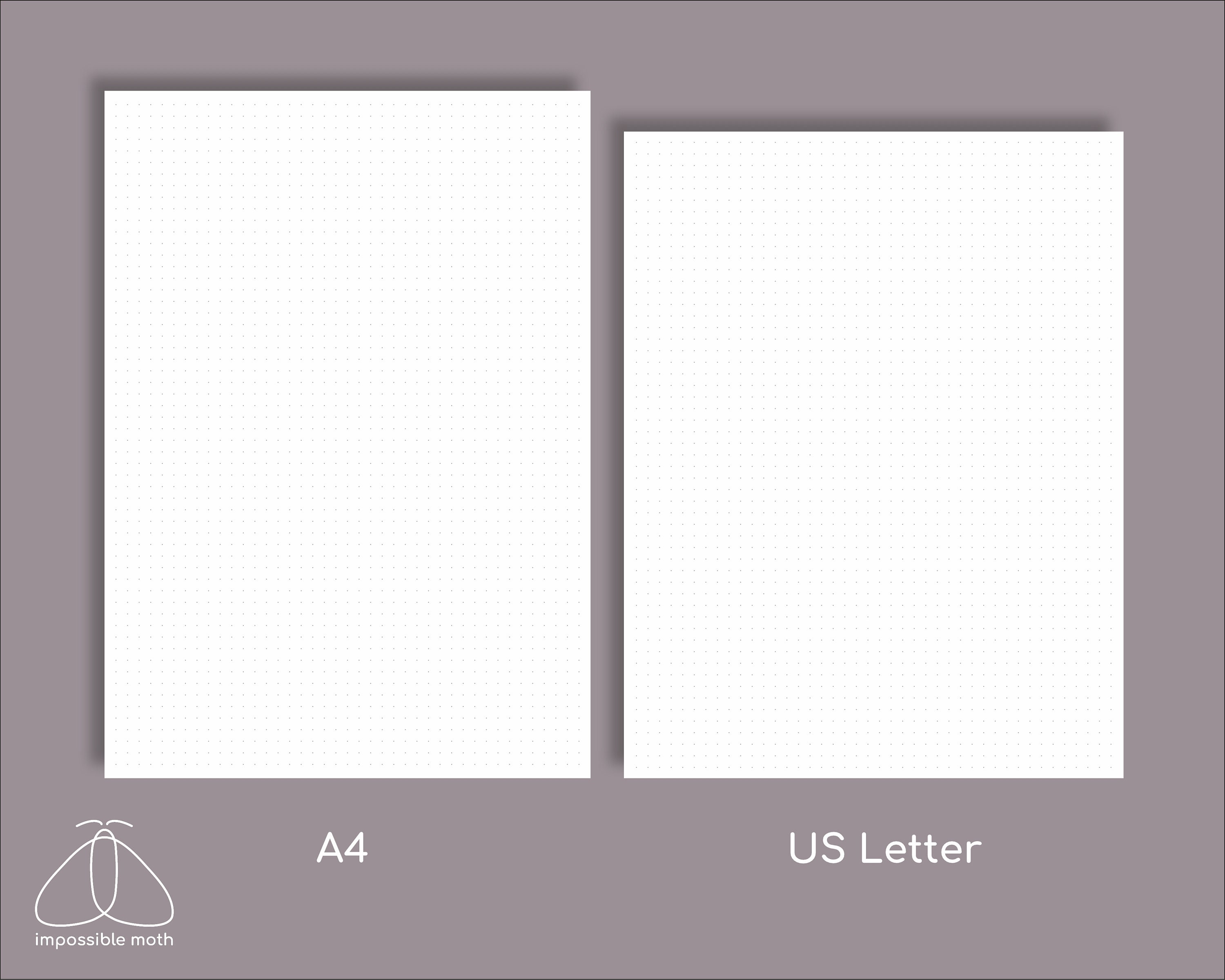 5mm Dot Rule Printable Paper With Grey Dots, A4 and US Letter Versions ...