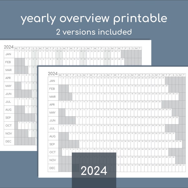 Yearly 2024 Planner One Page - Etsy UK