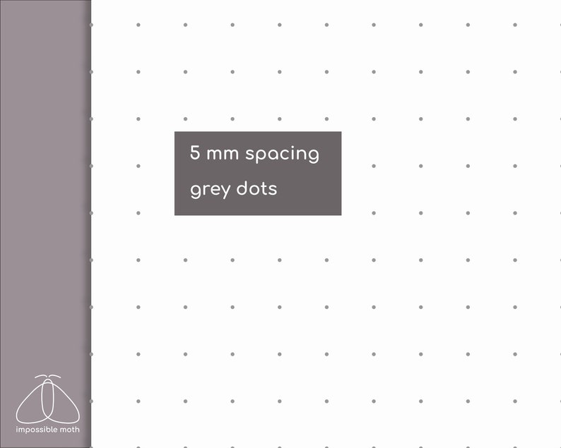 5mm Dot Rule Printable Paper With Grey Dots, A4 and US Letter Versions ...
