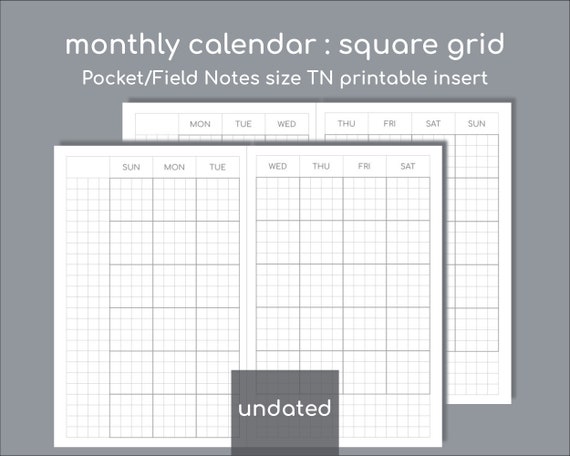 Undated Monthly Pocket Planner Printable Insert for Travelers - Etsy
