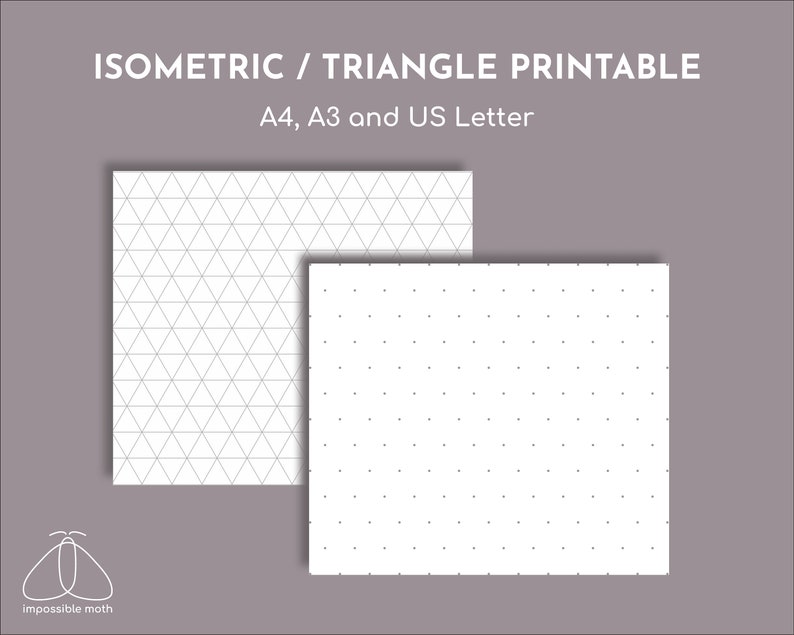 Triangle Printable Paper With 5mm Dot and Line Grid - Isometric Gridded ...