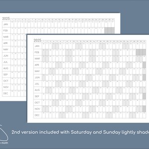 Yearly Overview Printable 2025 Calendar, Year Tracker on One Page - Etsy