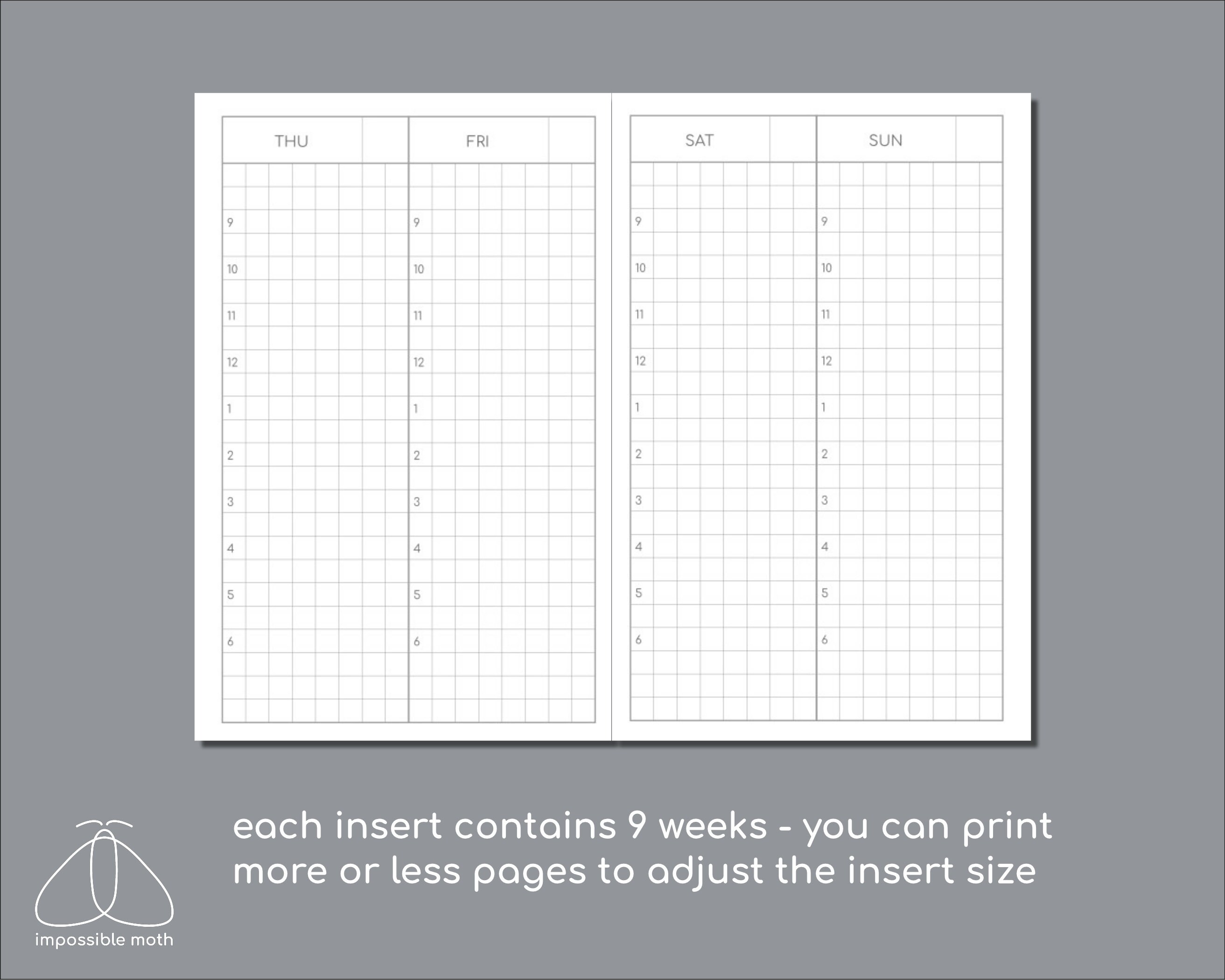 Undated Small Weekly Planner, Printable Pocket Size Inserts for TN ...