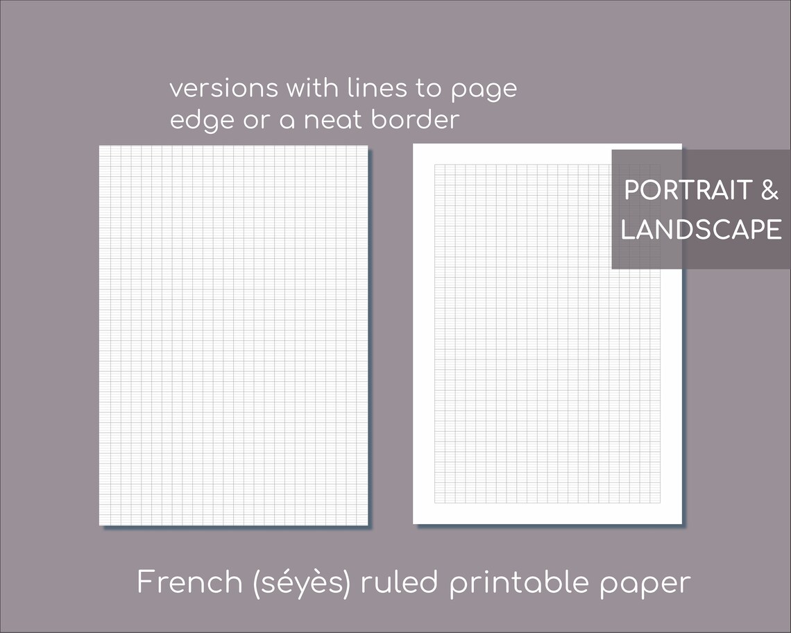 French Ruled Printable Paper Seyes Ruled A4 and US Letter - Etsy