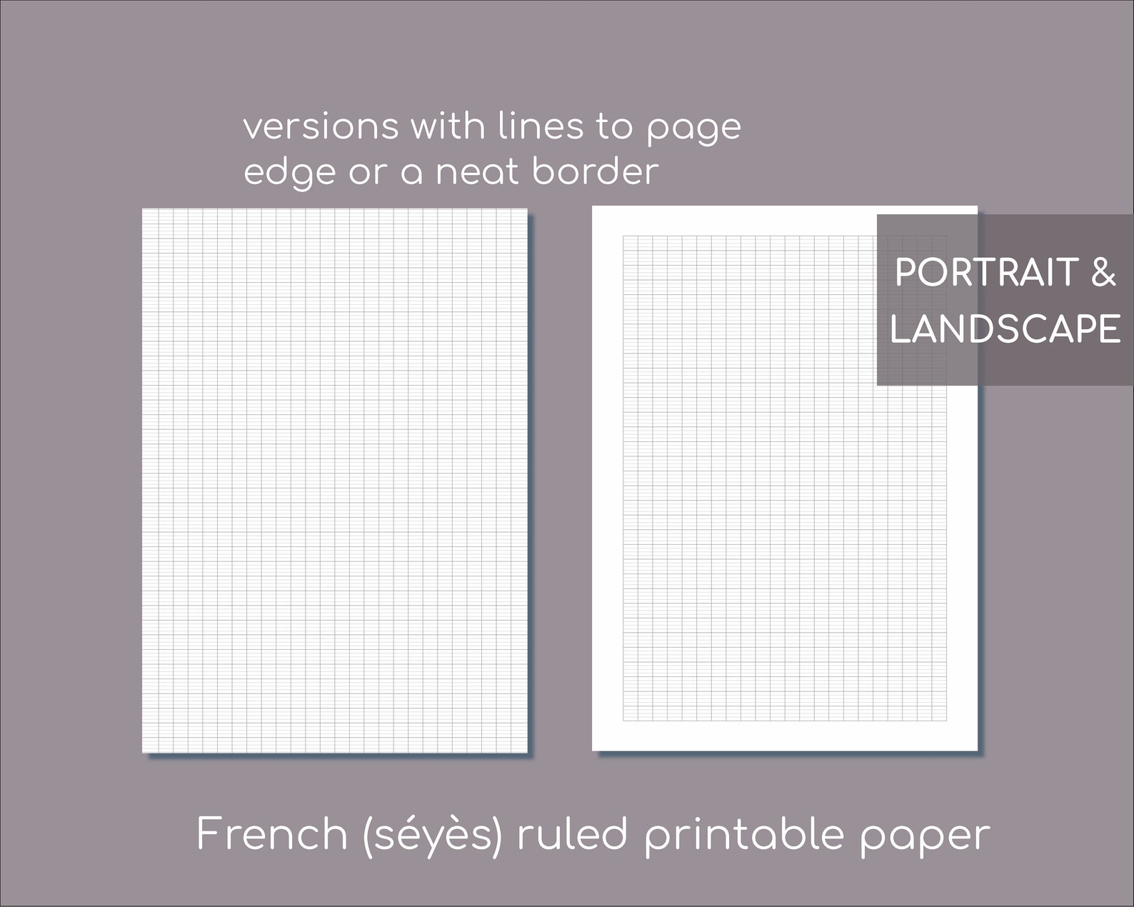 French Ruled Printable Paper Seyes Ruled A4 and US Letter - Etsy
