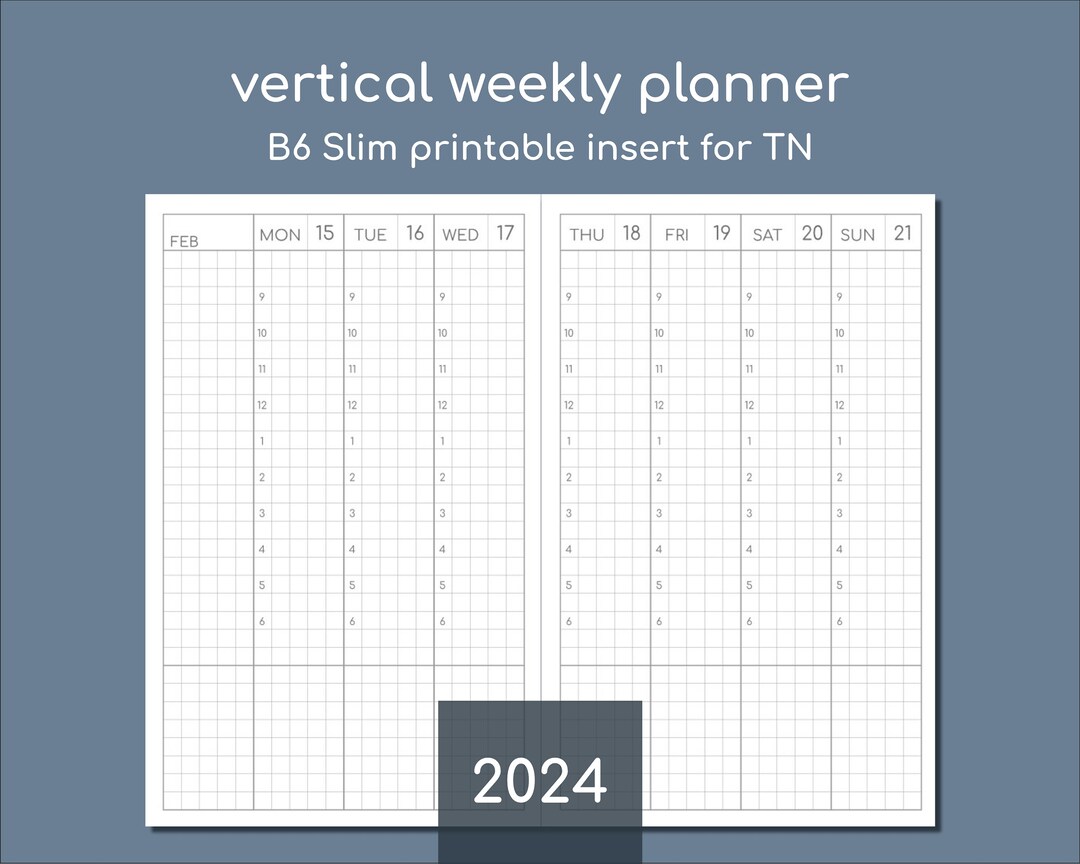 2024 Hourly Weekly Schedule Printable B6 Slim Travelers - Etsy
