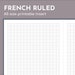 French Ruled A5 Printable Notebook Insert, Seyes Grid Travellers Refill ...