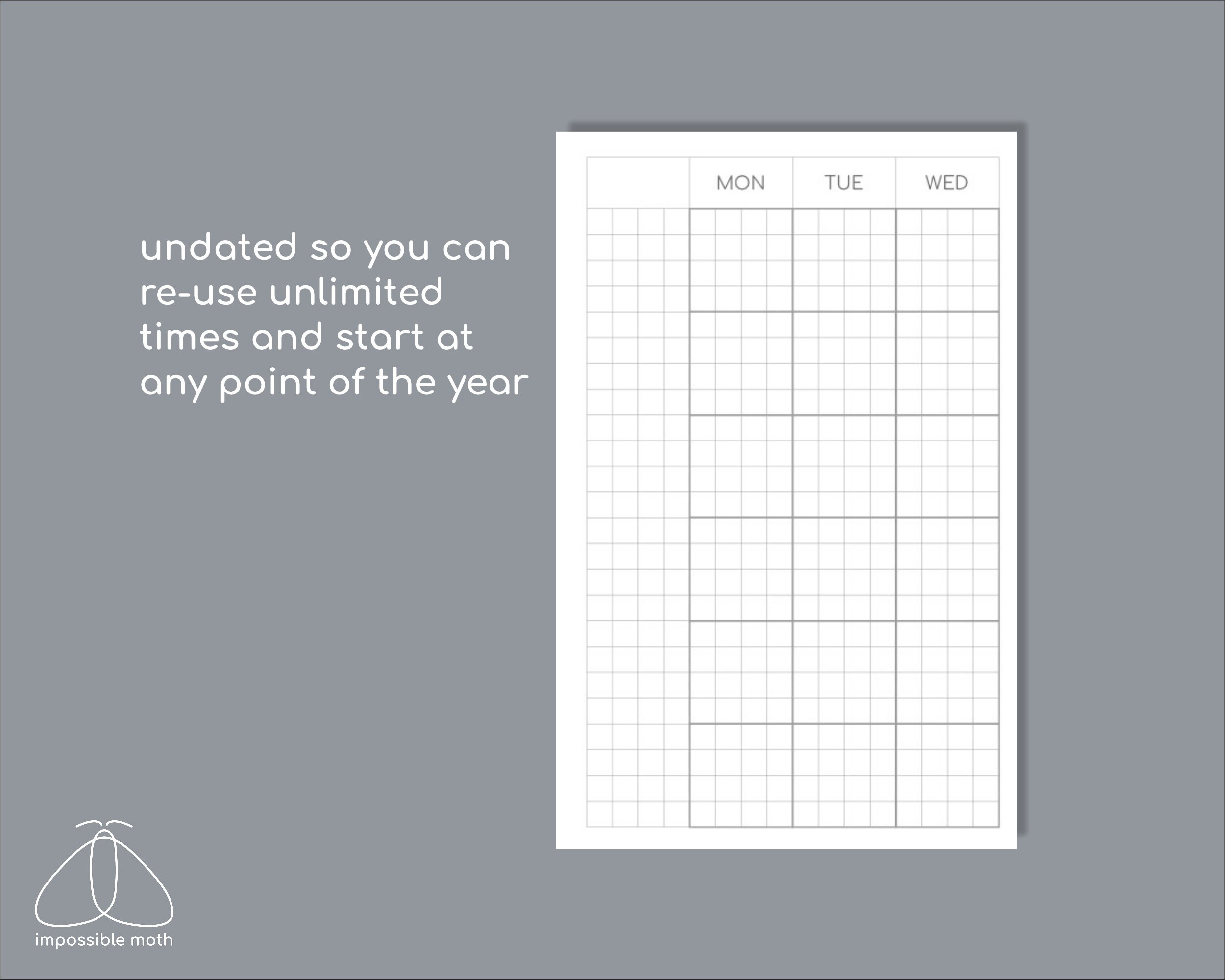 Undated Monthly Pocket Planner Printable Insert for Travelers Notebook ...