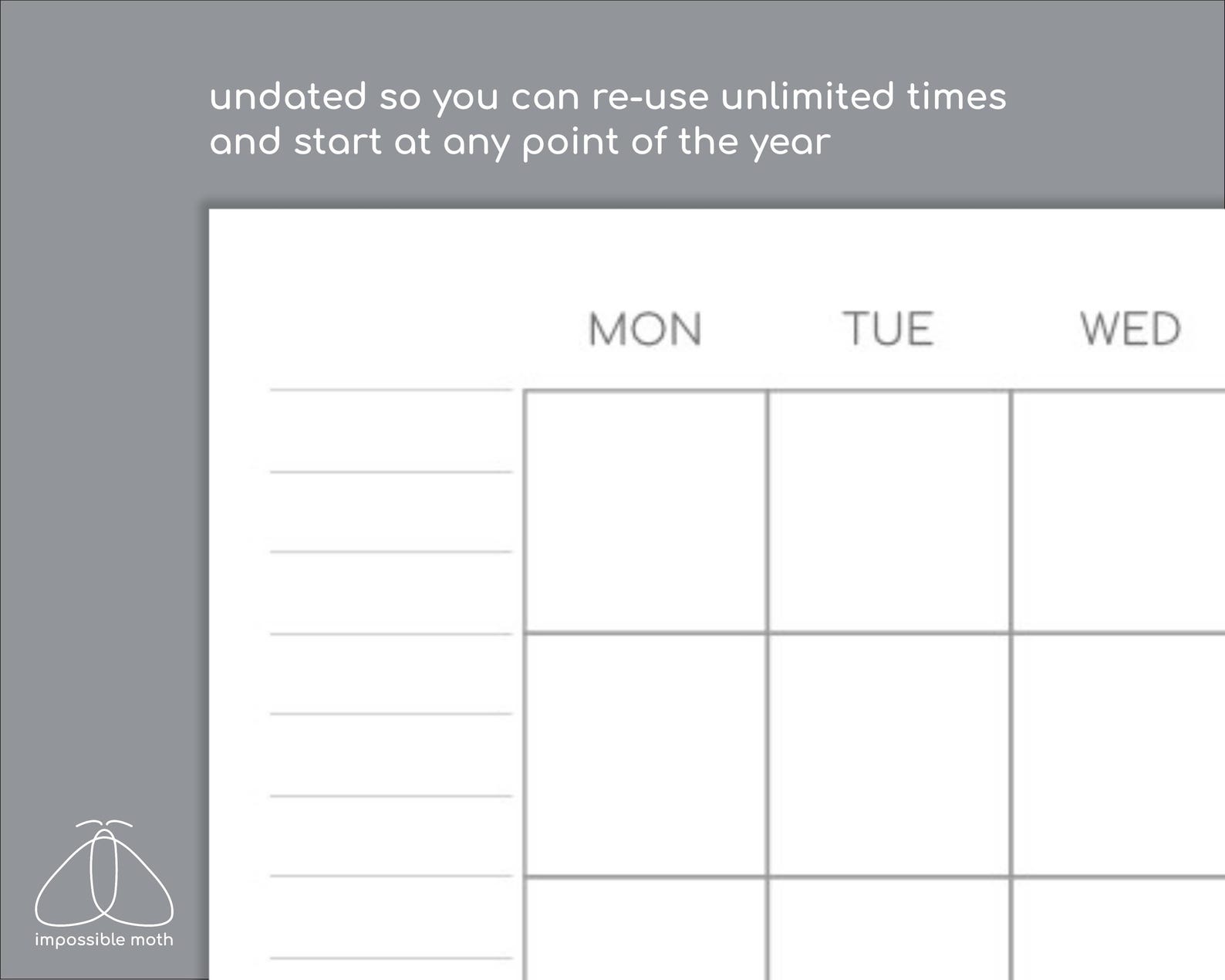 Undated Small Monthly Planner, Printable Insert for TN, Pocket Size (3 ...