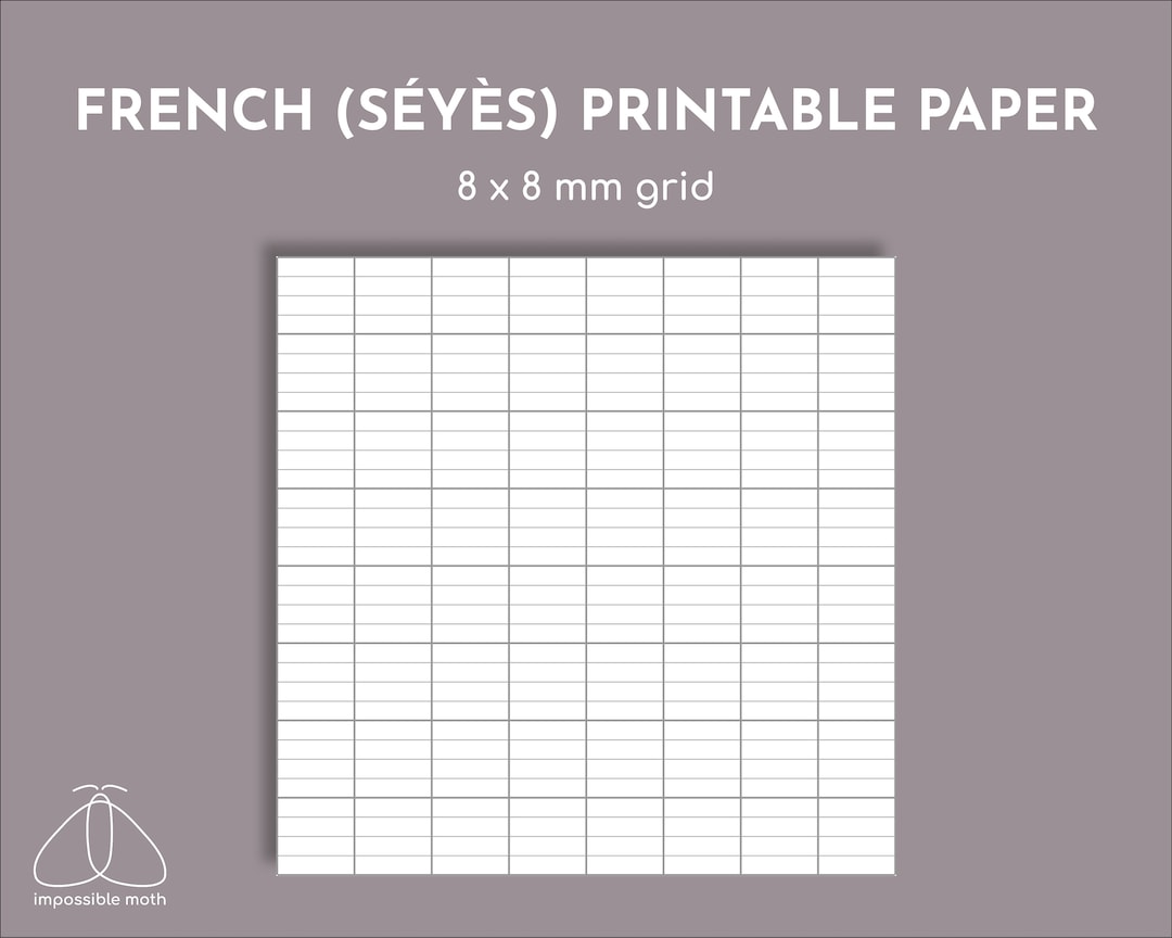 French Ruled Printable Paper Seyes Ruling A4 and US Letter - Etsy
