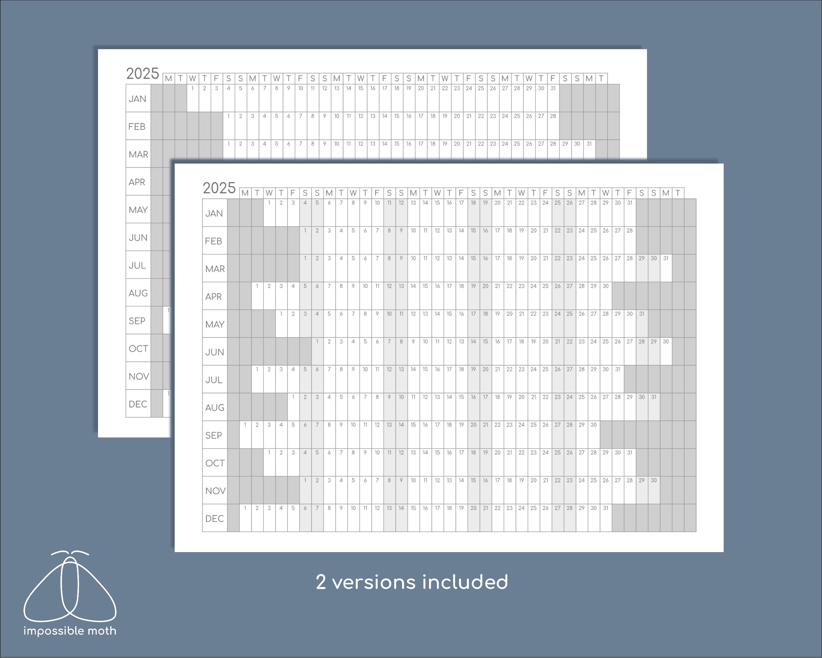 2025 Yearly Planner Printable, Year Overview Tracker on One Page, Print ...