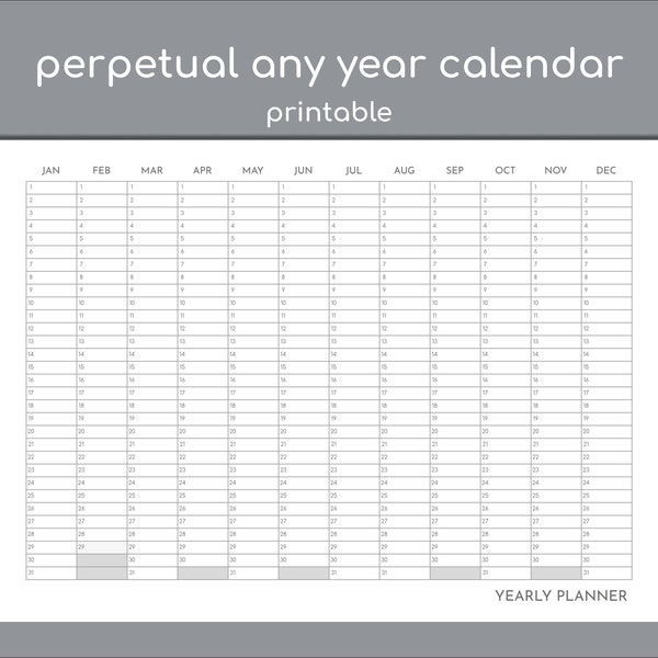 Yearly Calendar - Etsy