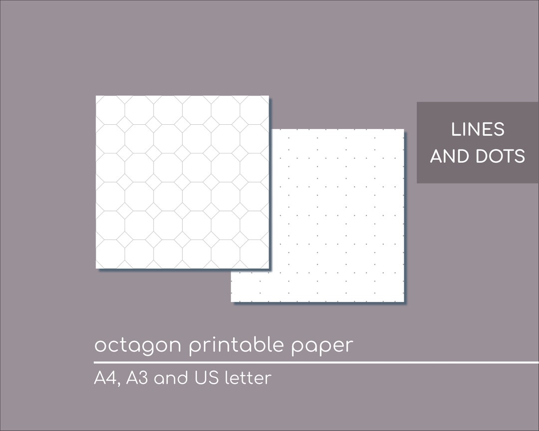 Octagon Printable Paper Dot Grid and Line Versions Included - Etsy