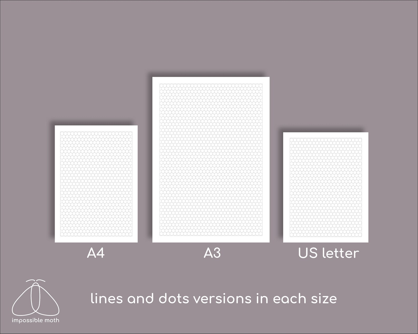 Hexagon Dot Grid and Line Printable Paper - Art/organic Chemistry ...