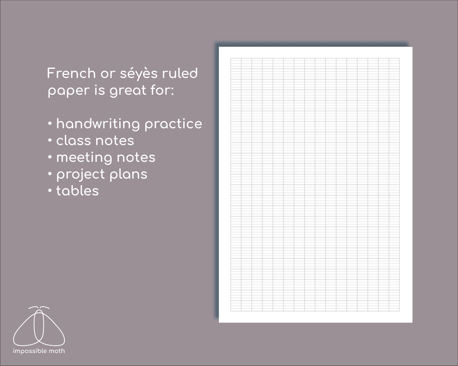 French Ruled A5 Printable Notebook Insert, Seyes Grid Travellers Refill ...