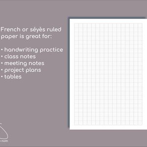 French Ruled A5 Printable Notebook Insert, Seyes Grid Travellers Refill ...