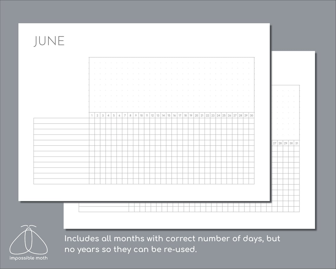 Monthly Habit Tracker With Chart, Printable Template for Tracking Moods ...