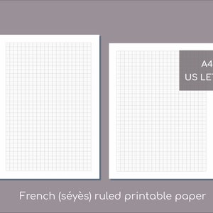 French Ruled Printable Paper Seyes Ruled A4 and US Letter - Etsy