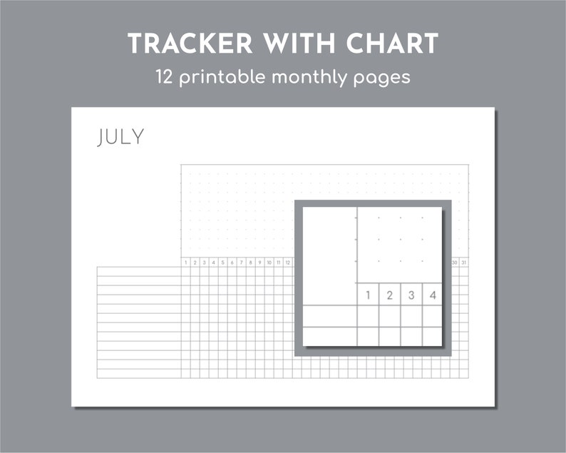 Monthly Habit Tracker With Chart, Printable Template for Tracking Moods ...