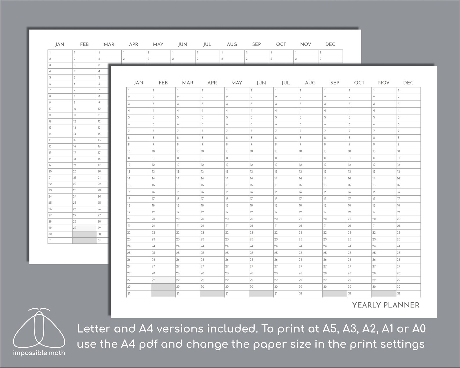 Perpetual Calendar Any Year Calendar Printable Yearly - Etsy Canada