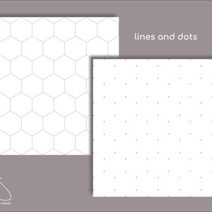 Hexagon Dot Grid and Line Printable Paper - Art/organic Chemistry ...