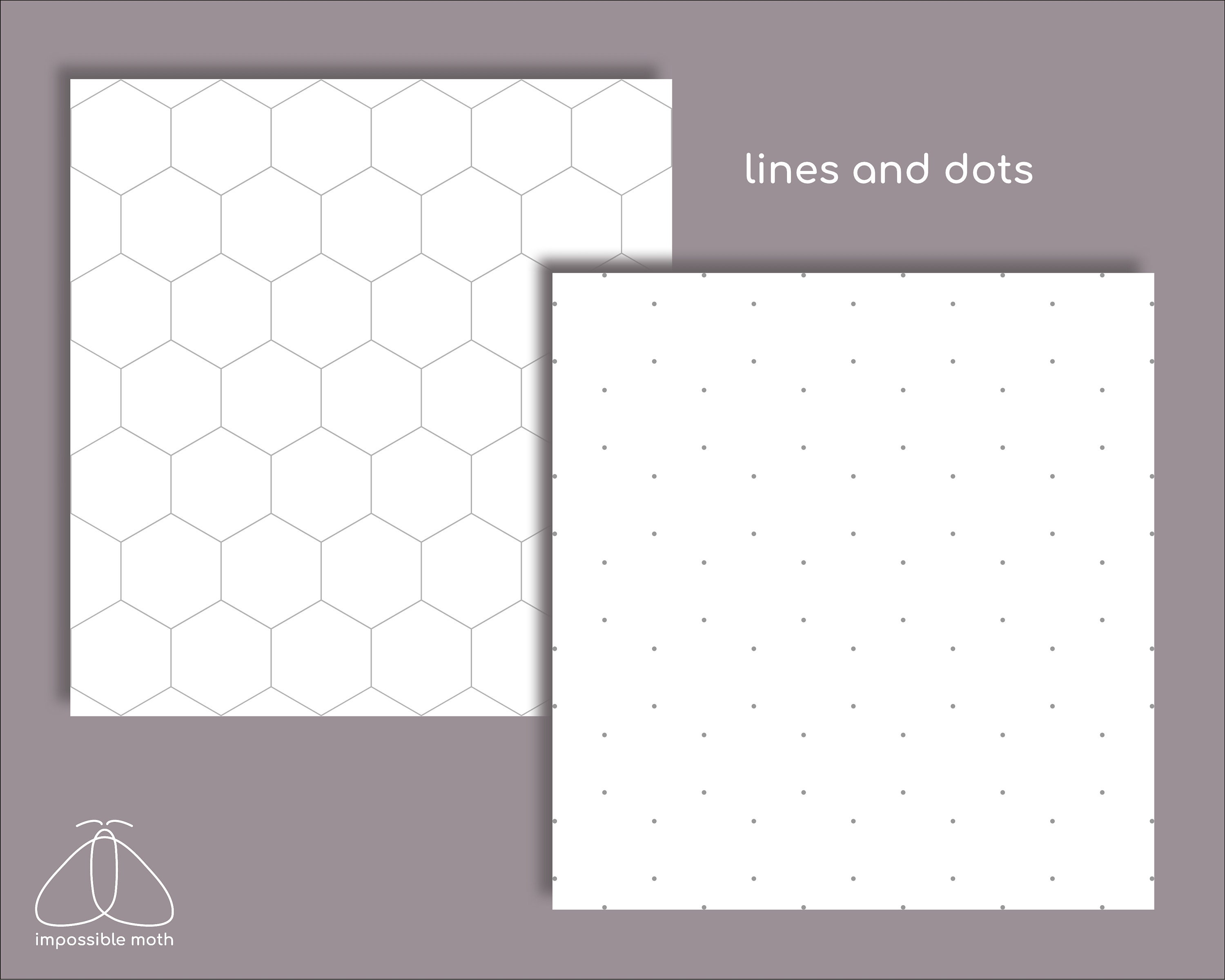 Hexagon Dot Grid and Line Printable Paper - Etsy