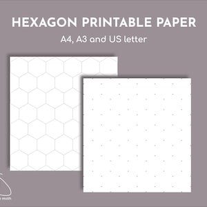 Hexagon Dot Grid and Line Printable Paper - Art/organic Chemistry ...