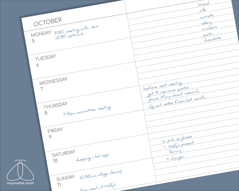 2025 Weekly Planner Printable With Notes, Personal Size Travelers ...