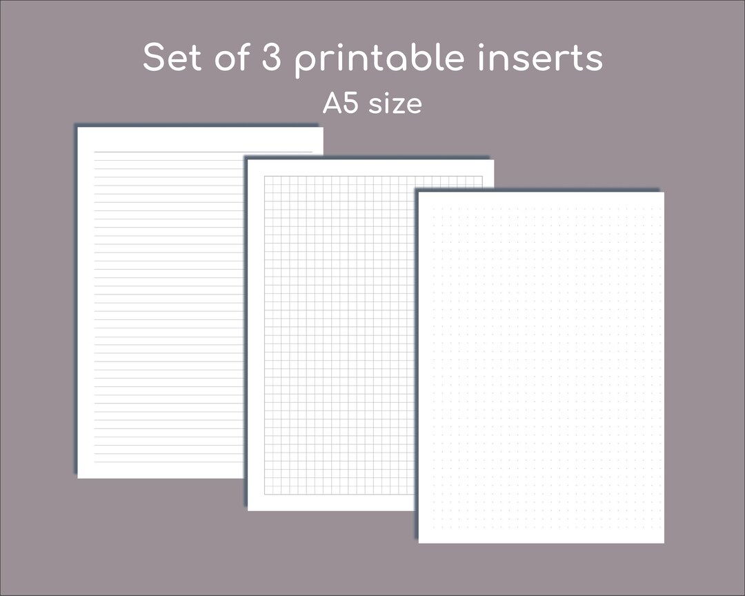 A5 Printable 3 Pack of Notebooks 5mm Dot Grid Ruled and - Etsy