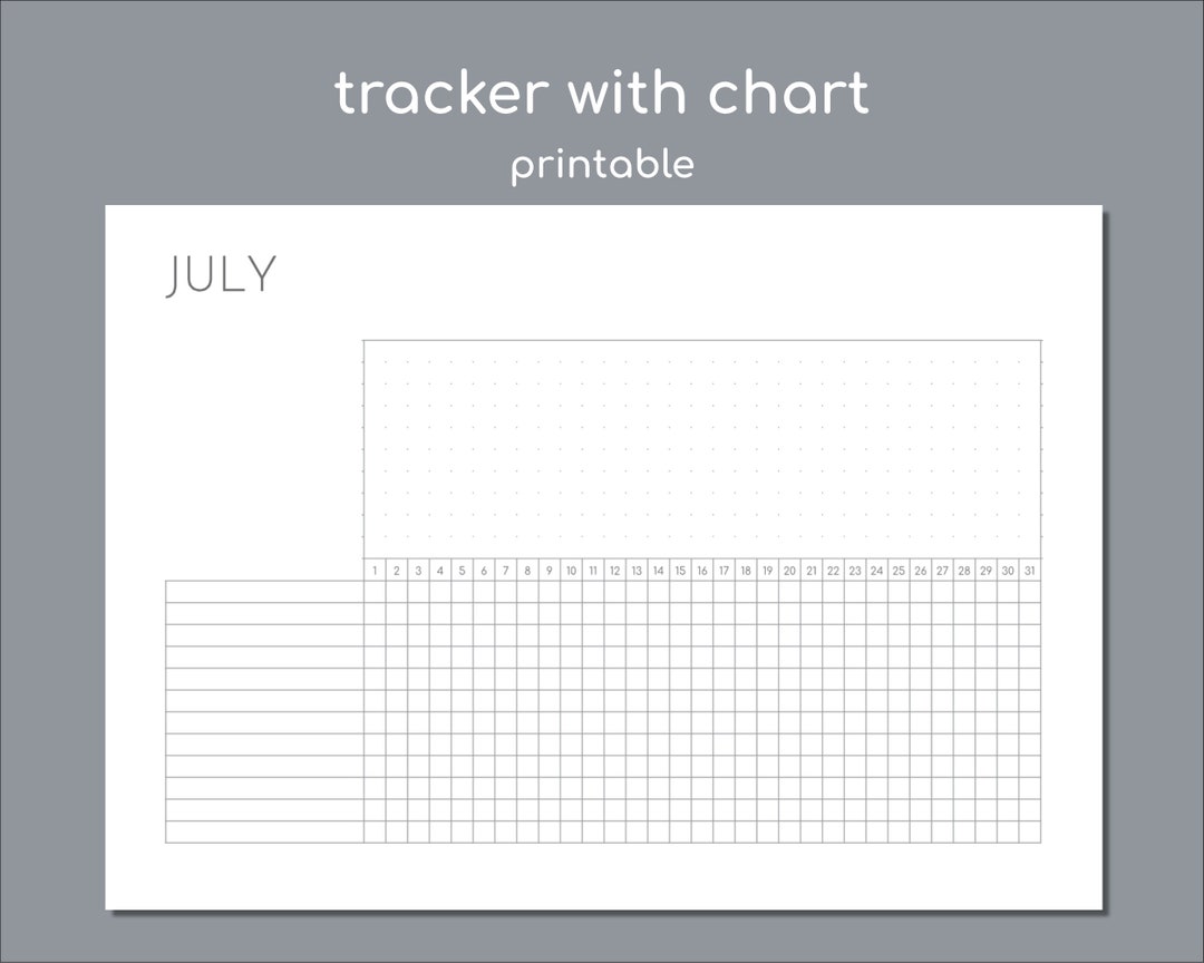 Monthly Habit Tracker With Chart Printable Goal Tracker - Etsy