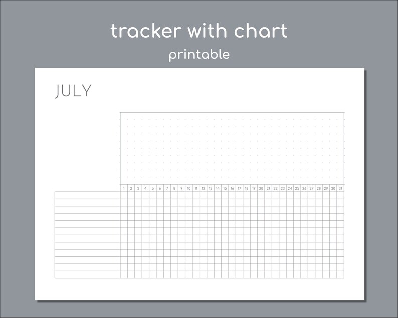 Monthly Habit Tracker With Chart Printable Goal Tracker - Etsy