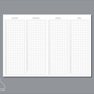 B6 Perpetual Vertical Planner, Printable Insert for TN, 5mm Square Grid ...