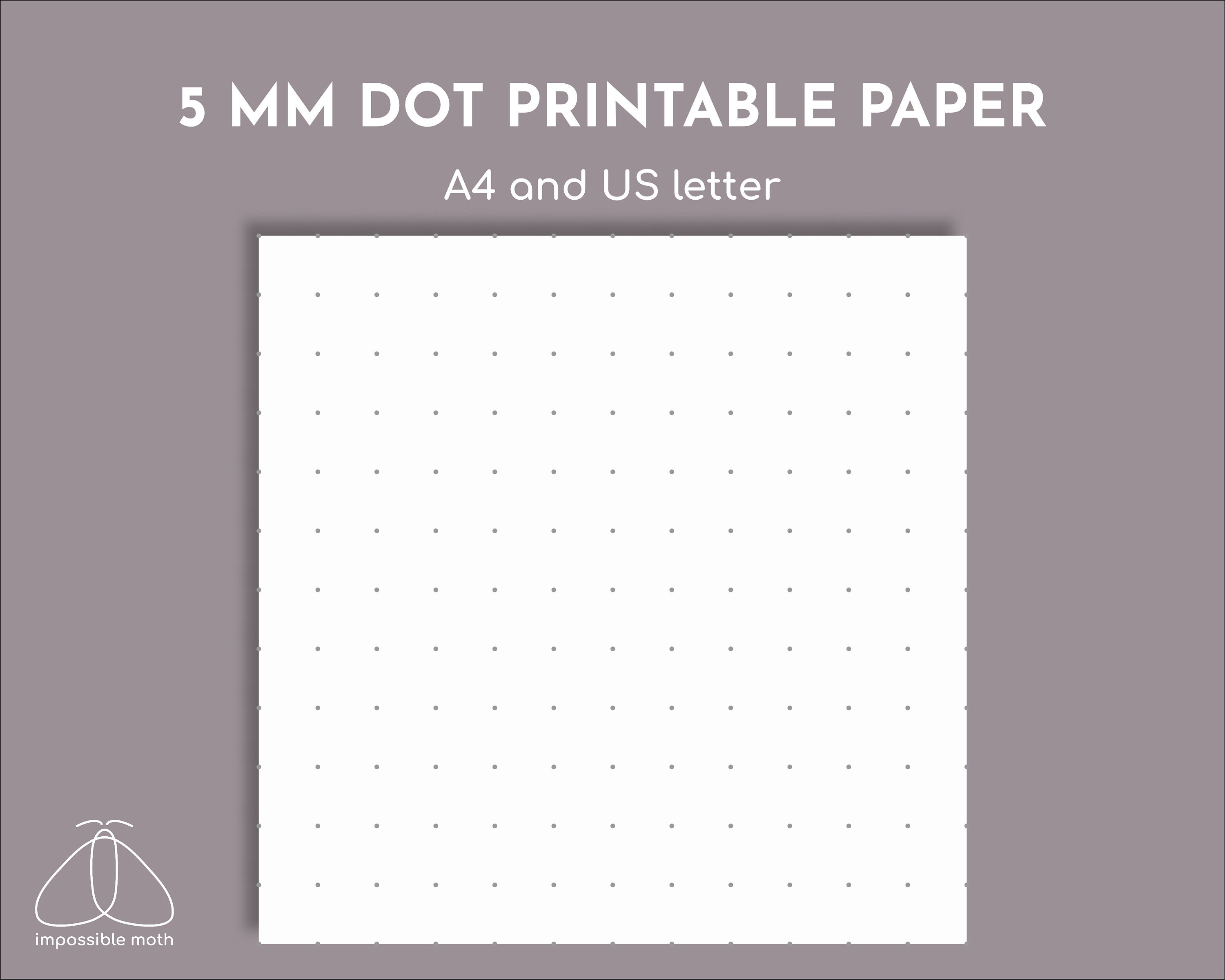 5mm Dot Rule Printable Paper With Grey Dots, A4 and US Letter Versions ...