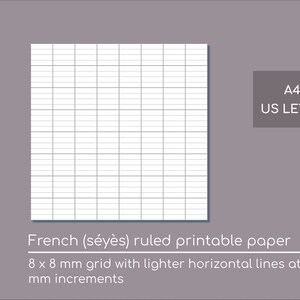 French Ruled Printable Paper Seyes Ruled A4 and US Letter - Etsy