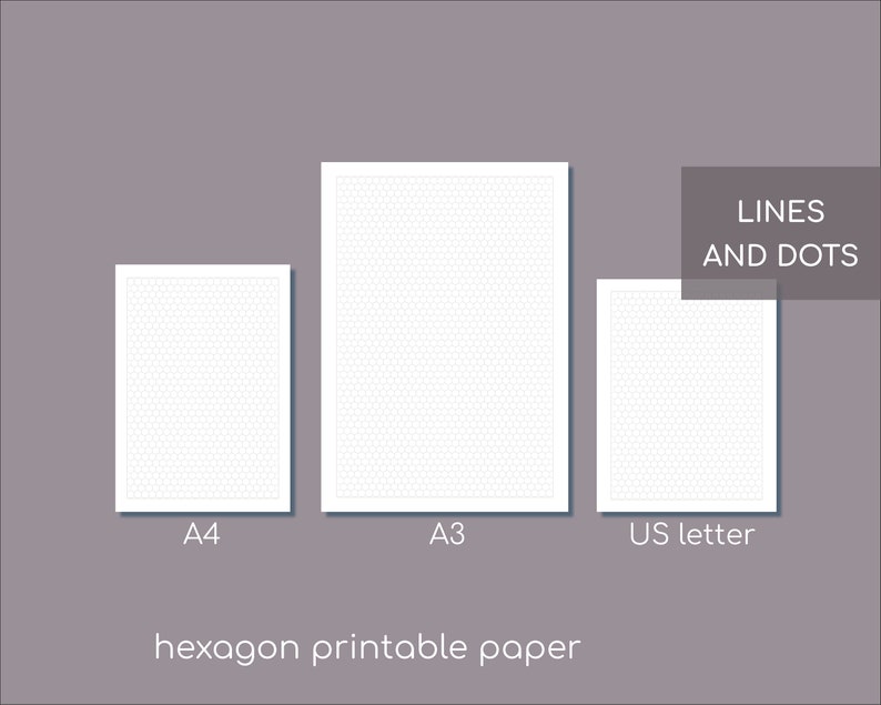 Hexagon Dot Grid and Line Printable Paper Art/organic - Etsy