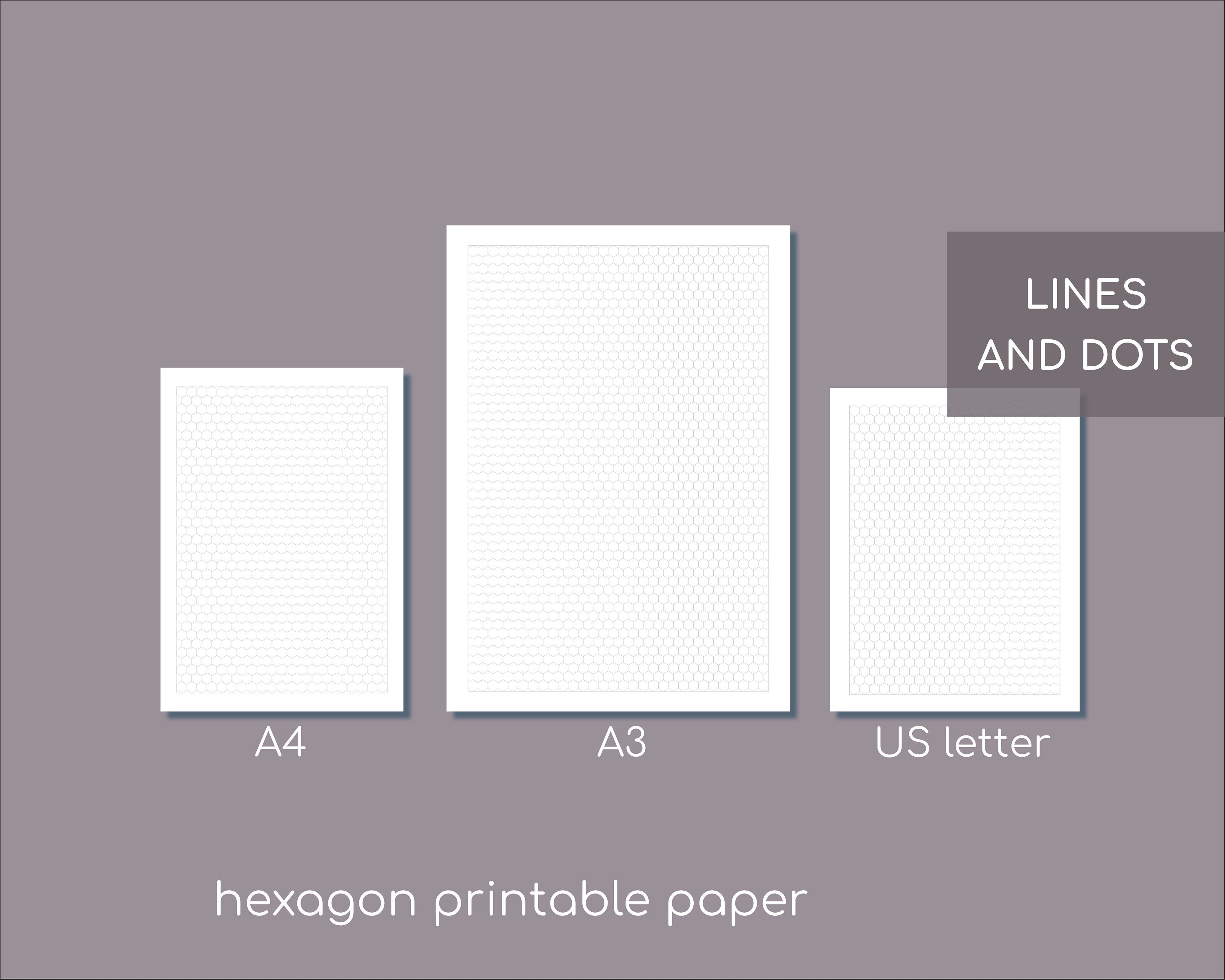 Hexagon Dot Grid and Line Printable Paper Art/organic - Etsy