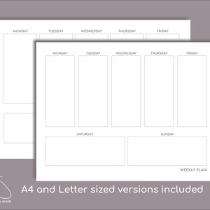 Weekly Overview Printable, A4 / Letter Versions Included - Etsy