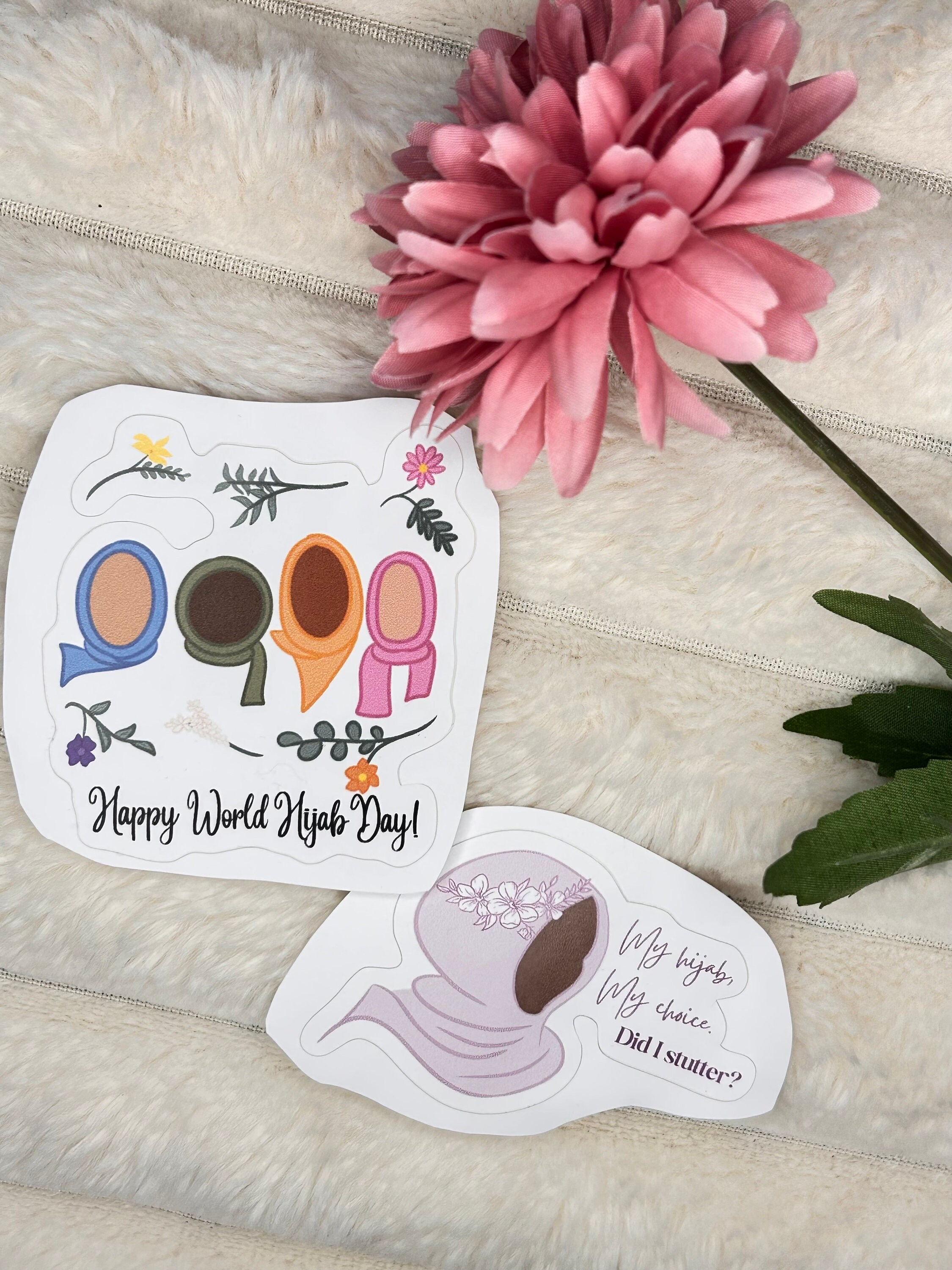 World Hijab Day Stickers Hijabi My Hijab My Choice Waterbottle Stickers ...