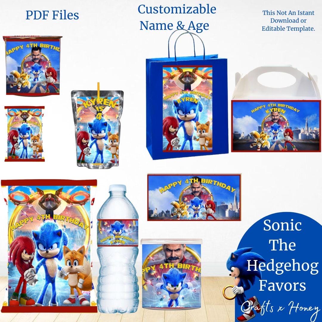 Sonic the Hedgehog - Personalized Party Labels - Kids Birthday- GIRL ...
